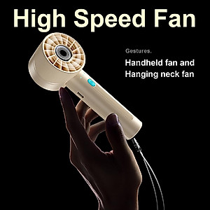 COZOME Personal Fans, Powerful Handheld Fans with 7000RPM Turbo, High Speed USB-C Rechargeable Pocket Fan, Max 16H Working Mini Portable Fans for Women, Mens, Kids, Outdoor, Super Ball, Blue