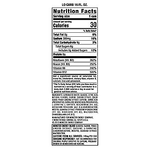 Monster Energy, Lo-Carb Monster, Low Carb Energy Drink, 16 Ounce (Pack of 15)
