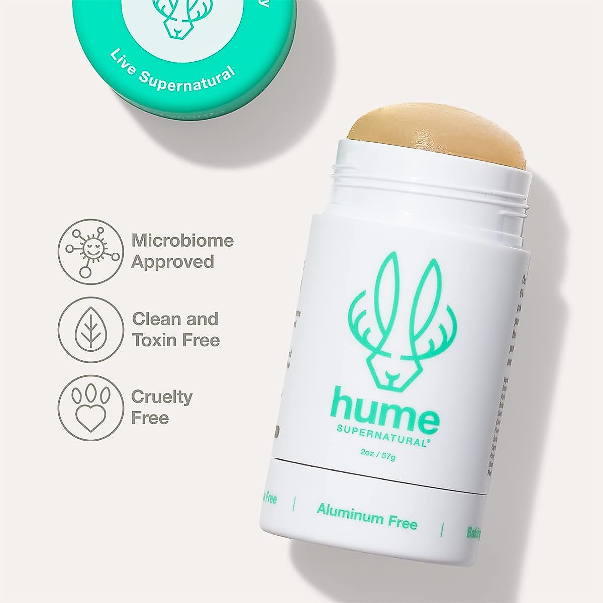 Hume Supernatural Roll On Aluminum Free Deodorant for Women & Men - Safe for Sensitive Skin - Probiotic and Plant-Based - Long-Lasting Moisture Absorbing - Clean and Effective - Desert Bloom - 2-Pack