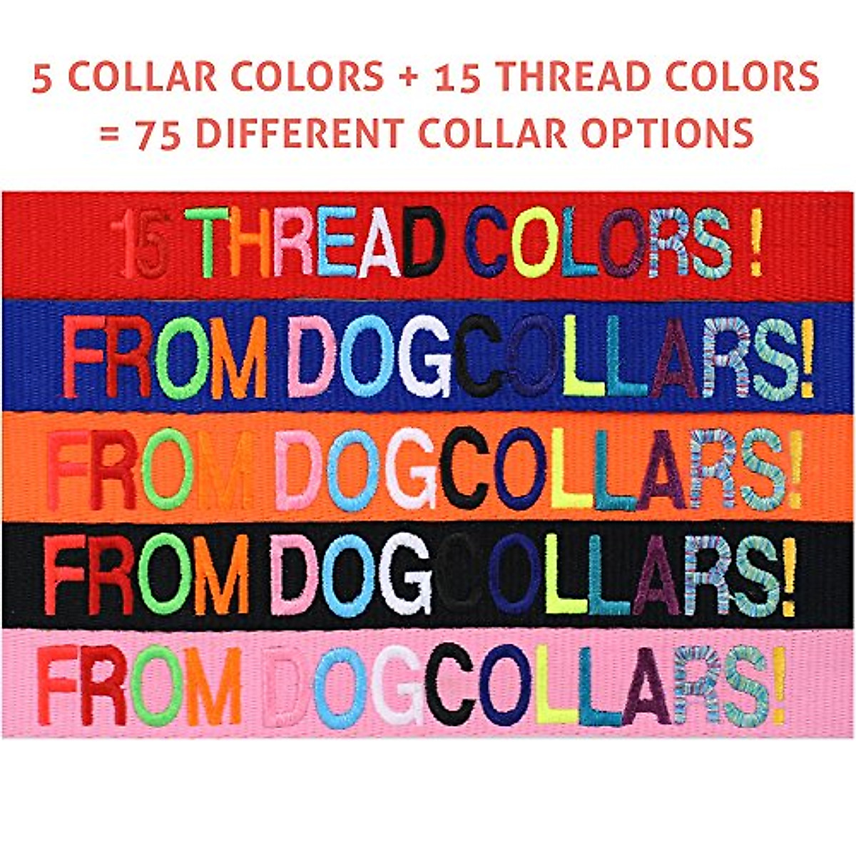 GoTags Personalized Dog Collar, Custom Embroidered Pet ID Dog Collar with Pet Name and Phone Number, Adjustable with Quick Release Snap Buckle