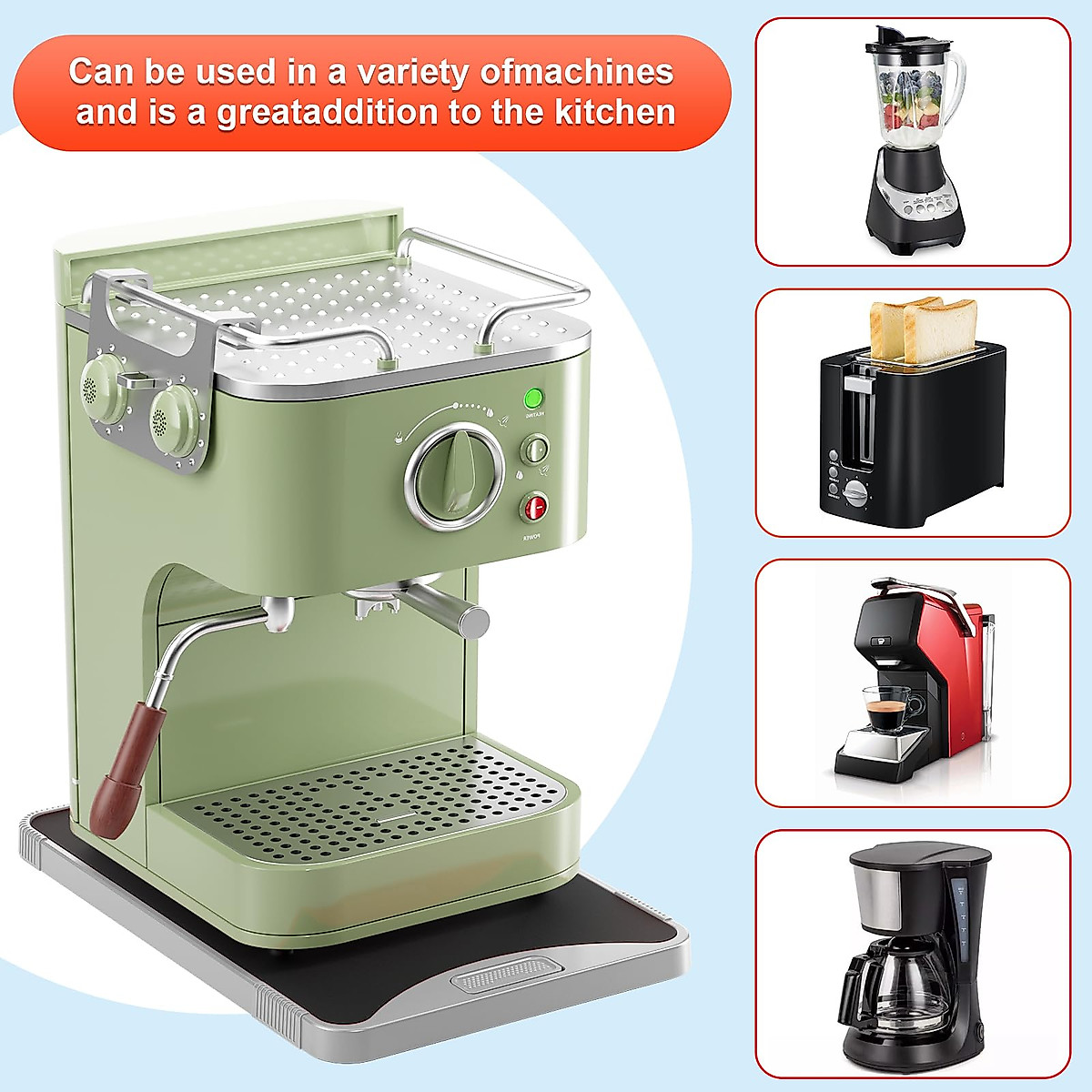 ARGOMAX Appliance Rolling Tray, Coffee Maker Slider, Slding Back & Forth