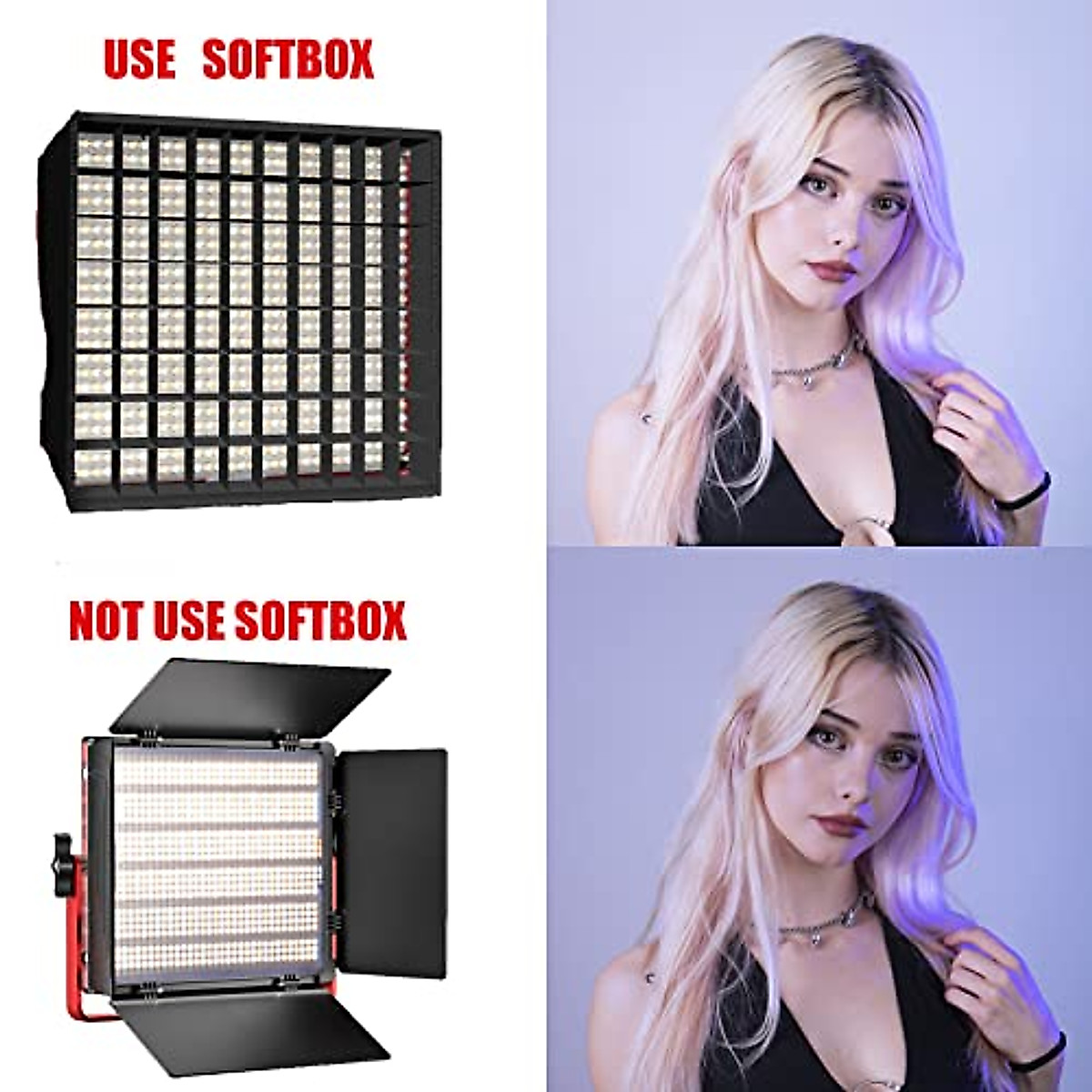 GVM 1200D PRO RGB LED Video Light with 3 Softboxes,50W Video Lighting Kit, 360°Full Color Led Video Lighting Kit with APP Control3 Packs Video Light, 3200K-5600K, Aluminum Alloy Shell, CRI 97