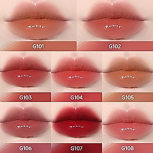 CARSLAN Hydrating Lip Gloss Serum, Moisturizing, Plunping, Shiny Lip Glow, Tinted Lip Care with Vitamin E, Crithmum Maritimum Essential oil, G103