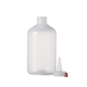 Consolidated Plastics Boston Round Bottles with Yorker Dispensing Cap, LDPE, 16 oz, 12 Piece