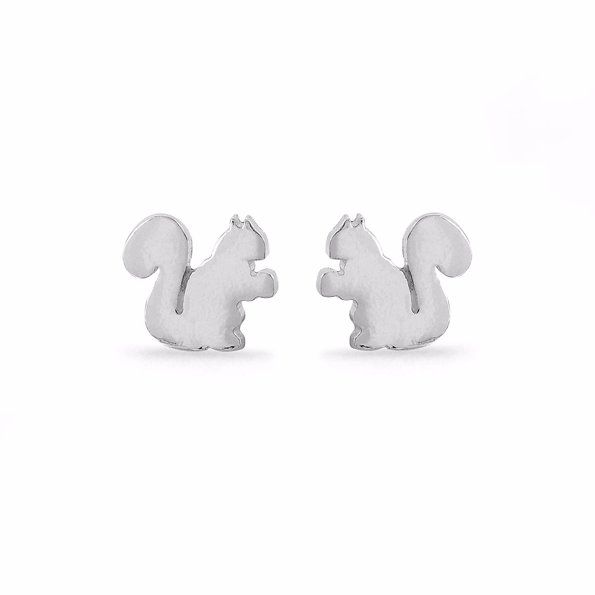 Boma Jewelry Sterling Silver Matte Squirrel Stud Earrings