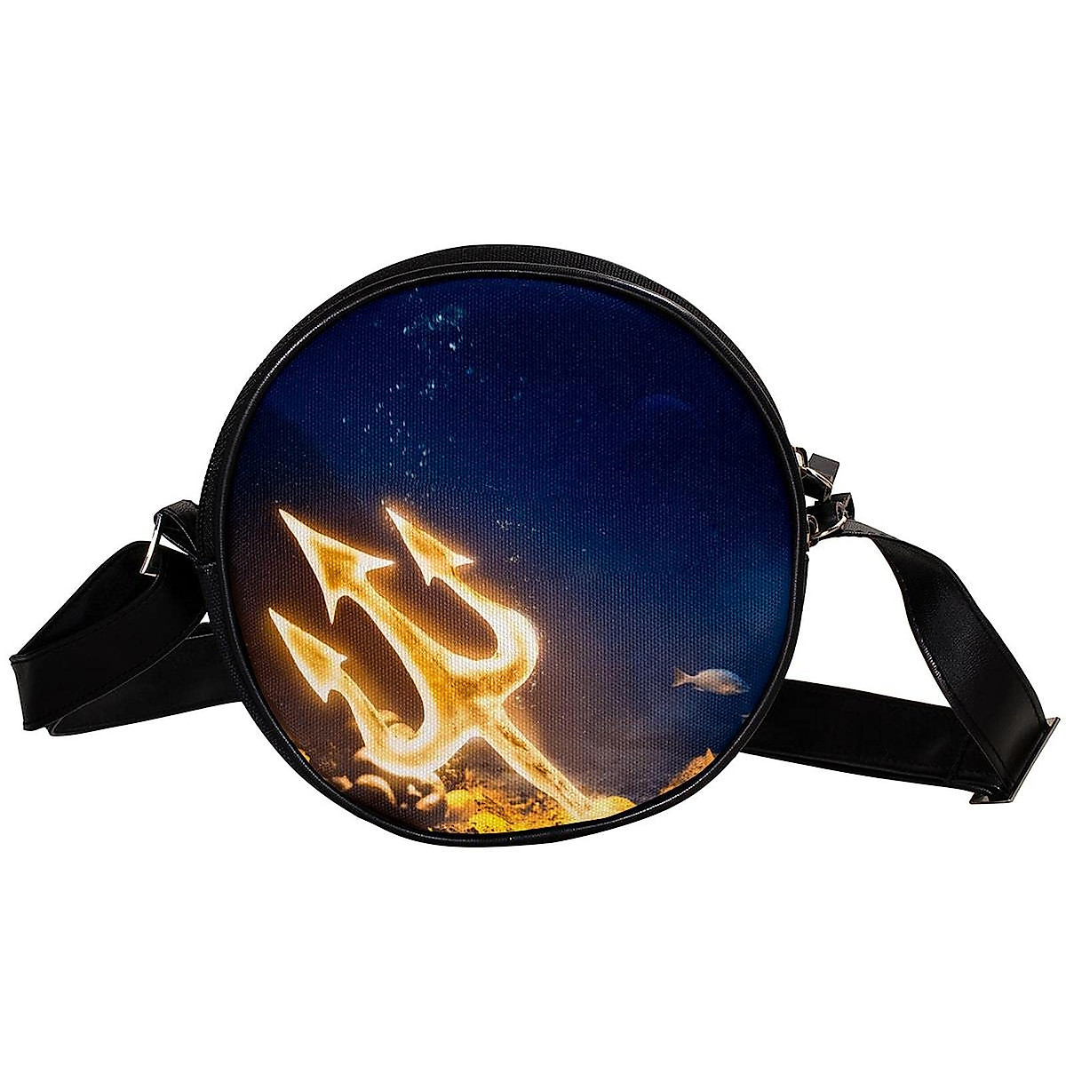 Sea Fire Trident Crossbody Bag for Women Circle Purse Shoulder Handbag Wallet Crossbody Purse Bag