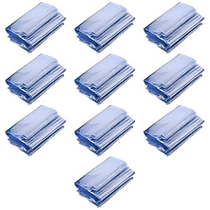 Othmro Shrink Bags, PVC Heat Shrink Wrap Bags, 20 x 45cm Shrinkable Wrapping Packaging Bags Industrial Packaging Sealer Bags,Light Blue 200pcs