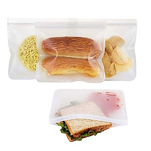 1/2 Gallon Freezer Bags Reusable Food Storage Bags for Vegetable, Liquid, Snack, Meat, Sandwich, 10.2x7.87 Inch, 10 Pack
