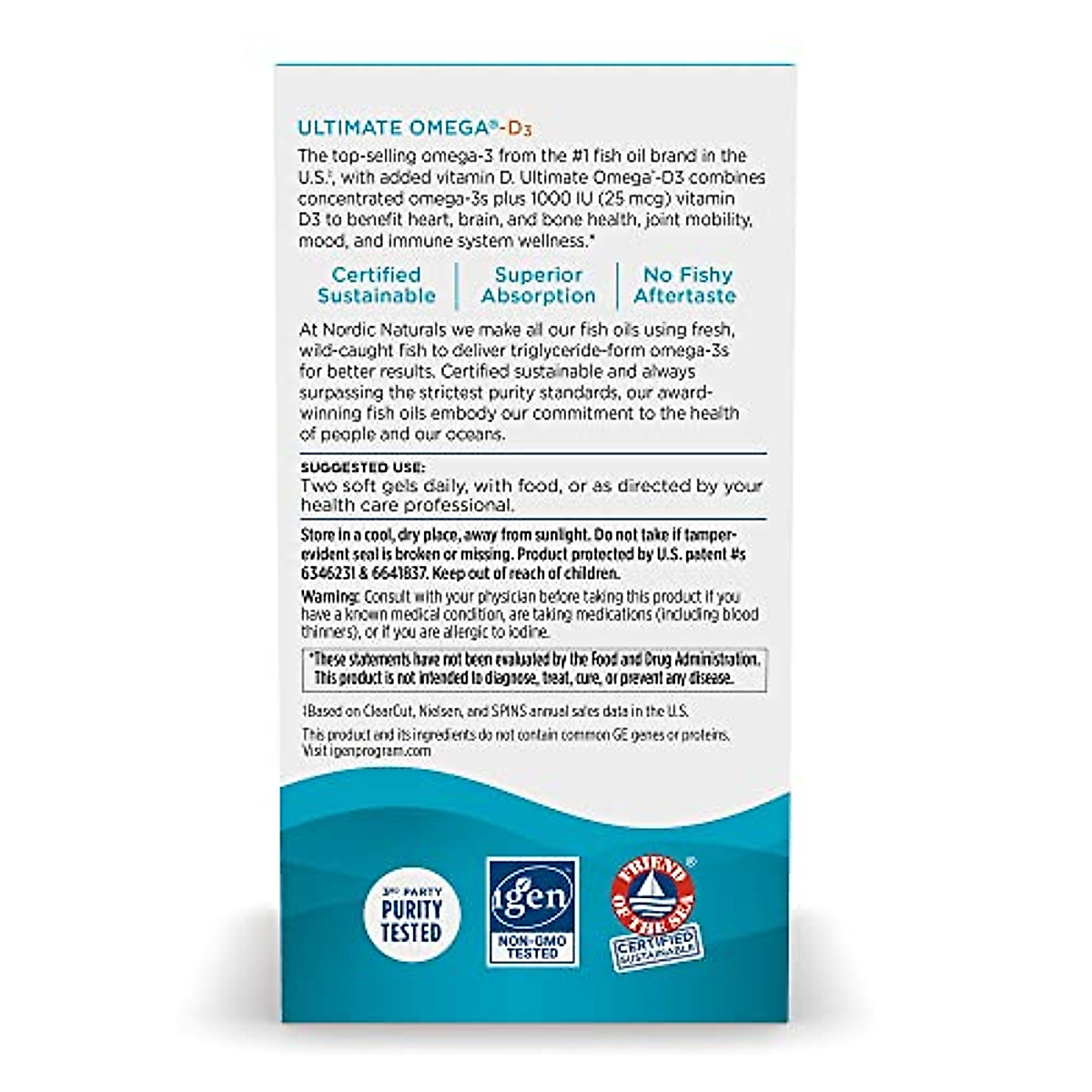 Nordic Naturals Ultimate Omega-D3, Lemon Flavor - 60 Soft Gels - 1280 mg Omega-3 + 1000 IU Vitamin D3 - Omega-3 Fish Oil - EPA & DHA - Promotes Brain, Heart, Joint, & Immune Health - 30 Servings