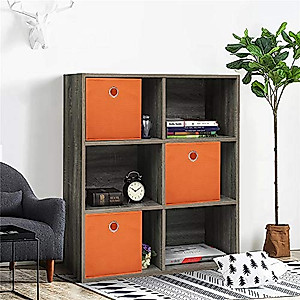 Orange Storage Cubes Bins 11x11x11 Cubicle Cubes Organizer Baskets Fabric Storage Drawers Foldable Cubes Storage Boxes Collapsible Cubes Inserts Storage for Closet Organizer Shelves,QY-SC20-3
