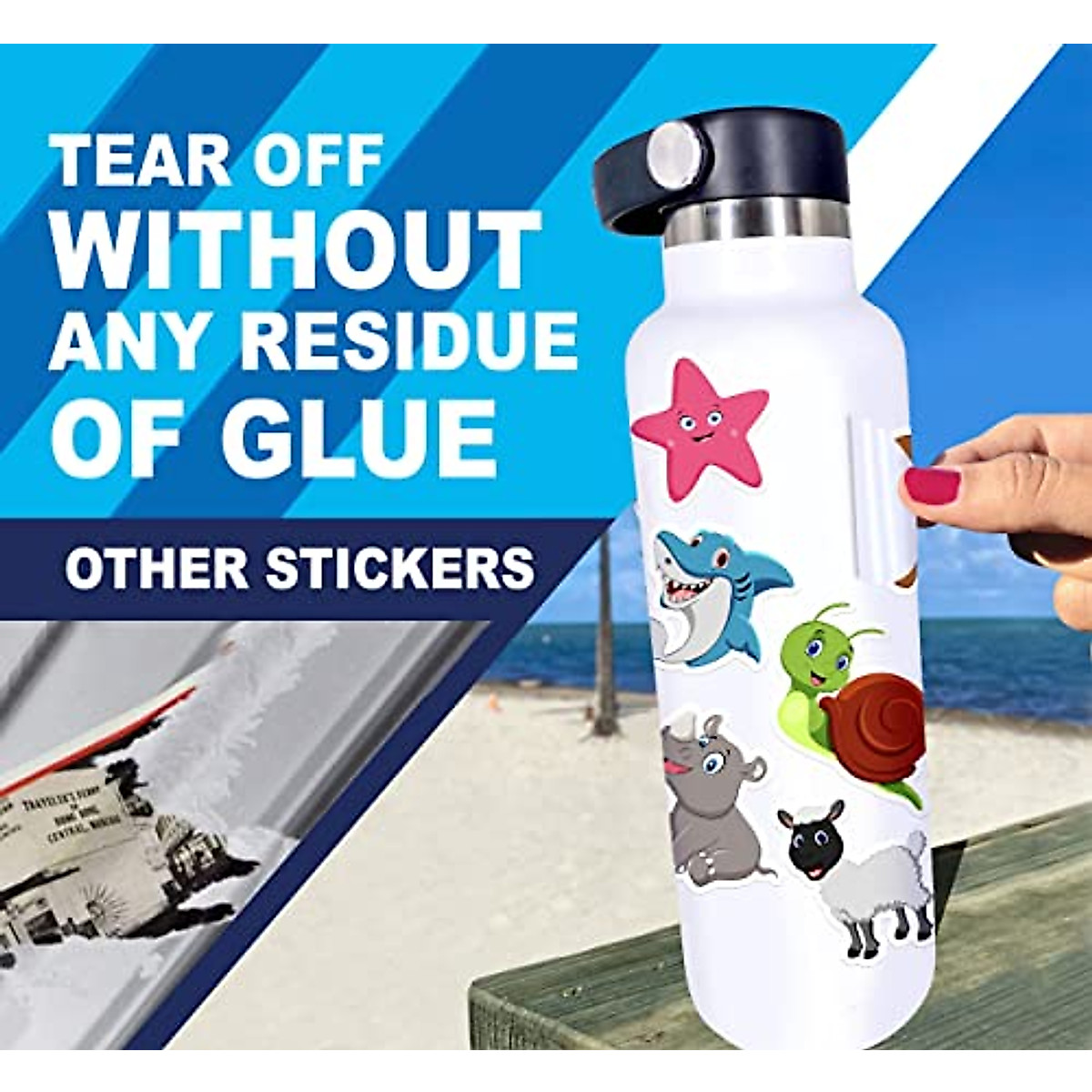 100 Cute Animal Stickers for Water Bottles EL NIDO Waterproof Aesthetic Animal Stickers for Kids Teens Girls and boy, Vinyl Farm Sea Zoo Safari Animal Perfect for Laptop Scrapbooking Stickers, Animal Sticker Pack Christmas Stocking Stuffers