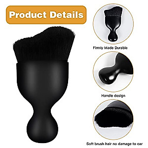 TEUOPIOE Auto Interior Dust Brush, Car Detailing Brush, Soft Bristles Detailing Brush Dusting Tool for Automotive Dashboard, Air Conditioner Vents, Leather, Computer,Scratch Free (Black)