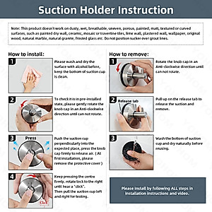 Yohom Suction Cup Hooks for Shower Stainless Steel Heavy Duty Kitchen Towel Hook Utensils Hanger Bathroom Shower Towel Holder for Loofah Storage Rack Wall Decor Wreath Hanging Hook 2Pcs Brushed Finish