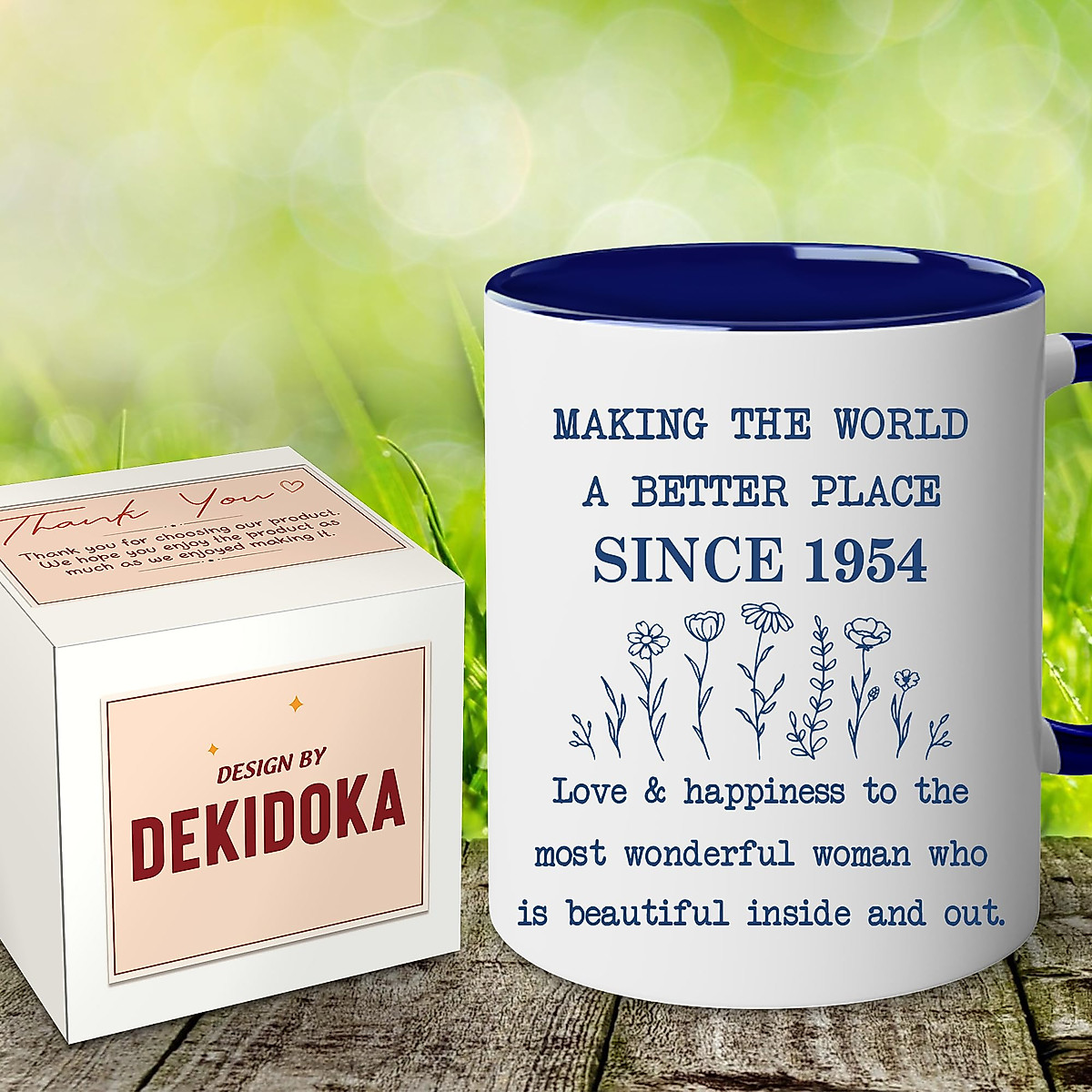 DEKIDOKA 70th Birthday Gifts For Women - 70th Years Old Birthday Gifts - Ceramic 1954 Coffee Mugs - Vintage 70th Birthday Gifts Presents - 70 Years Old Birthday Gifts for Mom Sister Family