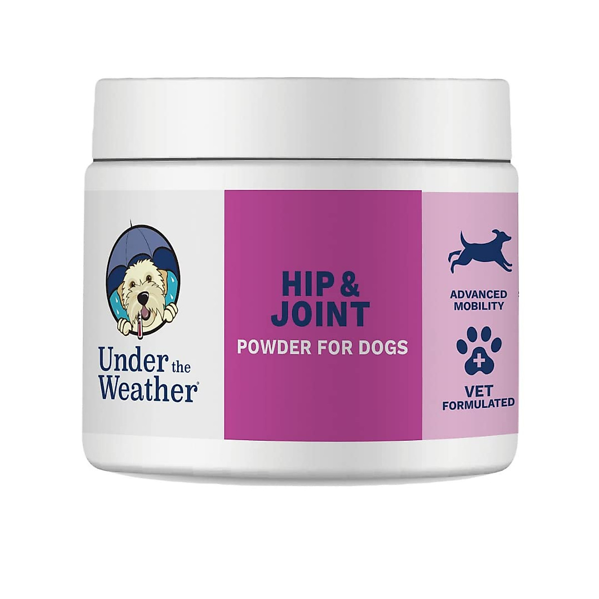 Under the Weather Pet Joint and Hip Powder for Dogs | Vet Formulated Dog Supplements with Glucosamine Antioxidants & Chondroitin for Strong Overall Joint Health | Promotes Good Mobility & Flexibility