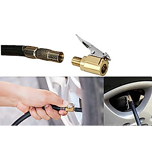 LDCRE Tire Air Chuck with Clip Adapter, Brass Locking Tire Inflator Nozzle Adapter Connect, No Leakage Tire Chucks for Vehicle Inflator Compressor Pump Connect Accessories Tool 8mm 1Pack