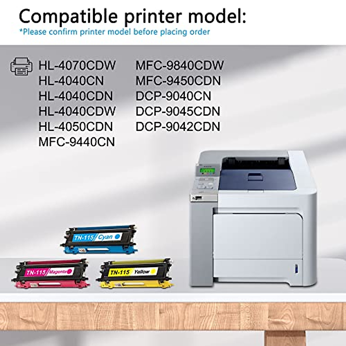TN115 TN 115 High Yield Toner Cartridge 3 Pack TN115C TN115M TN115Y Toner Cartridge - HIYO Compatible Replacement for Brother TN115 TN110 HL-4040CDW MFC-9450CDN DCP-9040CN 9042CDN Printers (1C/1M/1Y)