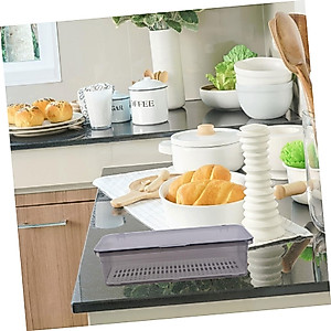 Tofficu Flatware Tray Kitchen Drawer Organizer with Lid Cutlery and Utensil Drawer Organizer Kitchen Cutlery Fork Utensil Storage Container Drain Rack Basket Storage Holder Organizer (Black)