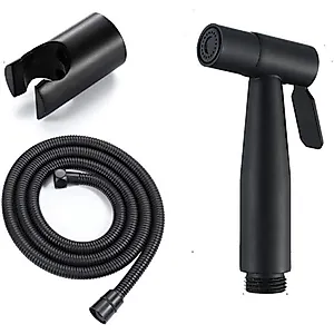 YYXCXXIZ Bidet Hand Held Bidet Sprayer Stainless Steel Spraye Bidet Shower Head with Hose and Bracket Holder - Black Toilet Spray Gun Set Stainless Steel Women's wash Faucet 1.5 Meter Stainless Steel