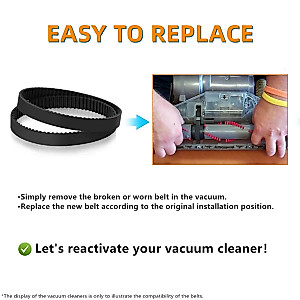 JEDELEOS Replacement Belts for Dyson DC17 Animal Vacuum Cleaner, Replace Parts 11710-01-02 and 911710-01 (Pack of 2)