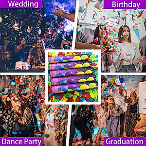 Biodegradable Confetti Cannon Party Poppers - 6 Pack Confetti Shooter for Birthday Graduation Wedding New Year’s Eve Celebration, Multicolor Large Confetti Cannon