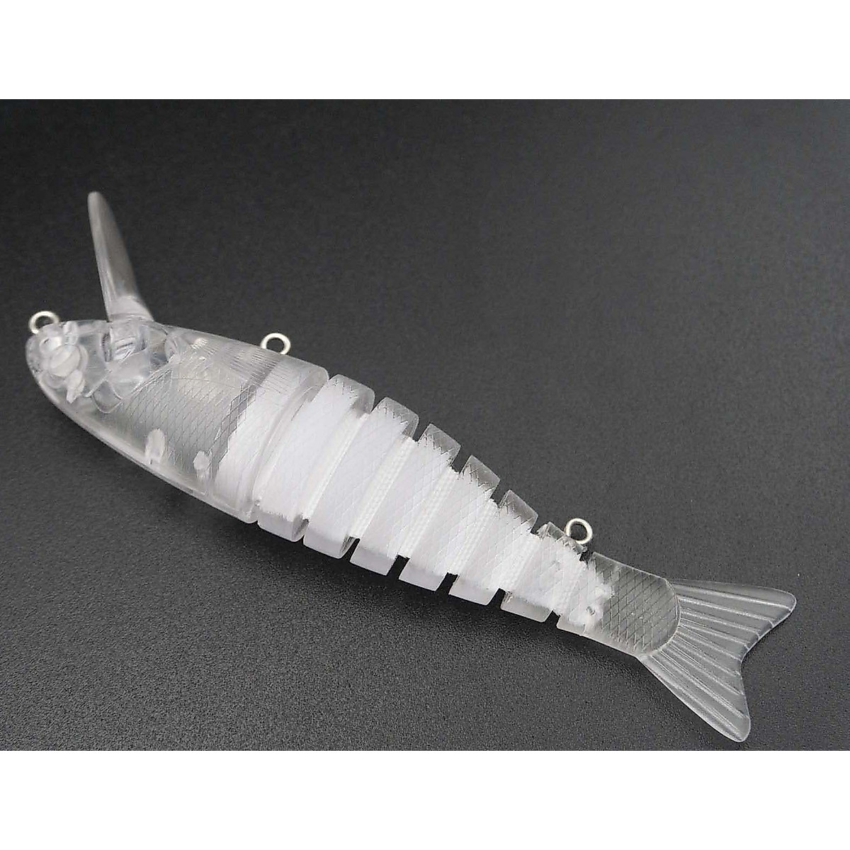 5 PCS Unpainted Lure Blanks 15.35g 10.6cm 8 Jointed Fishing Lure with Free 5mm Eye Crankbait Simulation Blank Body Clear Hard Baits Trout Salmon Minnow Lure Popper Lures Topwater Freshwater JXS2