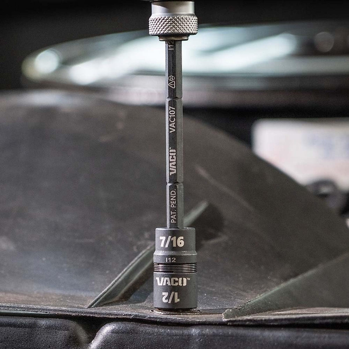 VACO VAC1070 Impact Driver, 7-in-1 SAE Multi-Bit Impact Flip Socket with Handle, 6 Easy-to-Identify Hex Driver Sizes and 1/4-Inch Bit Holder