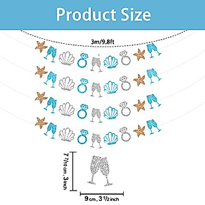 4Pcs Last Toast on The Coast Bachelorette Decorations Garland, NO-DIY Beach Bachelorette Party Decorations, Glitter Last Toast on The Coast Banner, Coastal Bach Party Supplies for Bride to Be Party