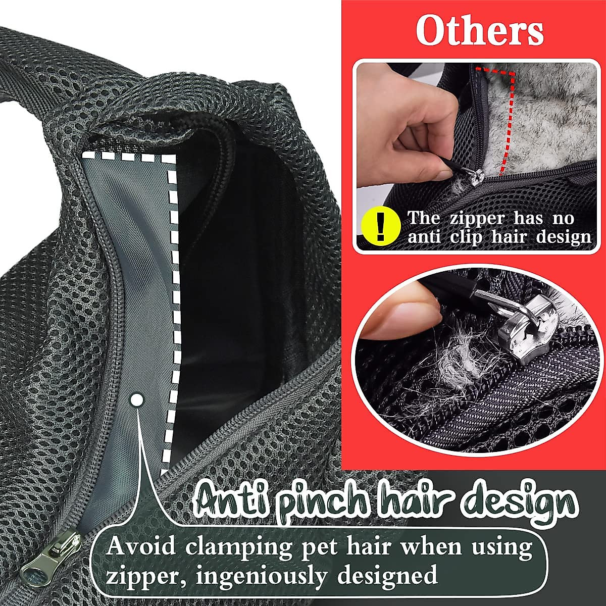 AOFOOK Dog Sling Carrier, Adjustable Puppy Sling Carrier, Pet Carrier Purse Dog Backpack Carrier Dog Carrying Bag Small Animal Carriers Cat Sling M Black