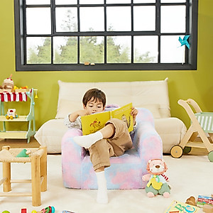 YLHO Toddler First Chair, Baby Chairs Comfy Toddler for Boys and Girls for Ages 18 Months and Up, Fits Any Decor (Dark Tie-Dye)