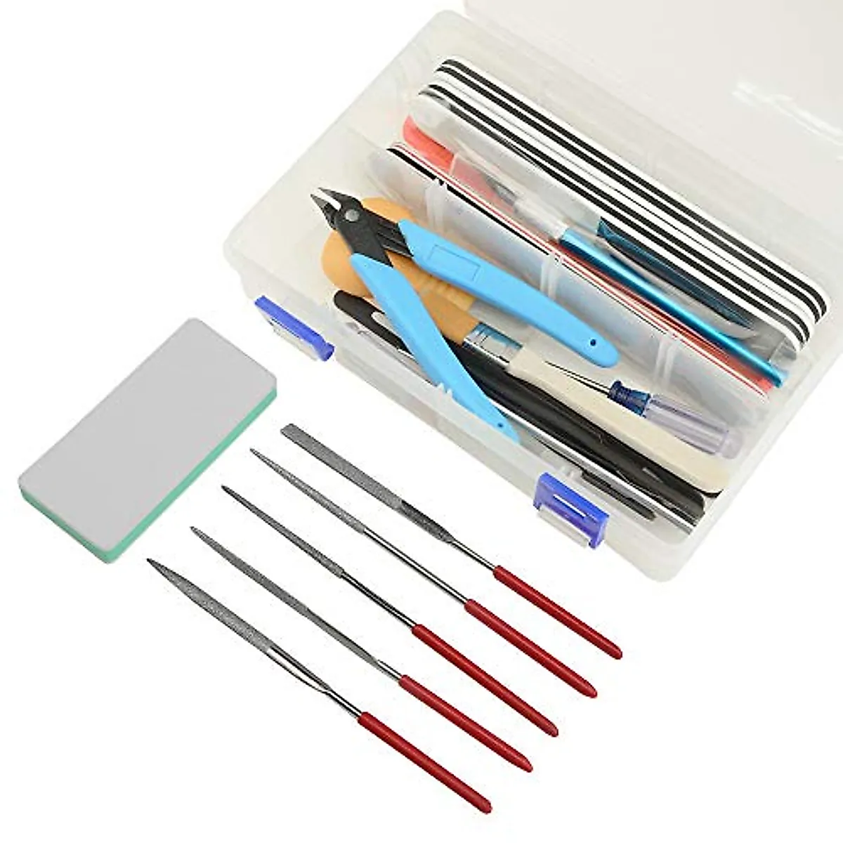 XINGYHENG 28Pcs Modeler Basic Tools Craft Set Compatible with Gundam Model Tools Kit with Plastic Box Hobby Model Assemble Building Repairing and Fixing DIY Craft Kit