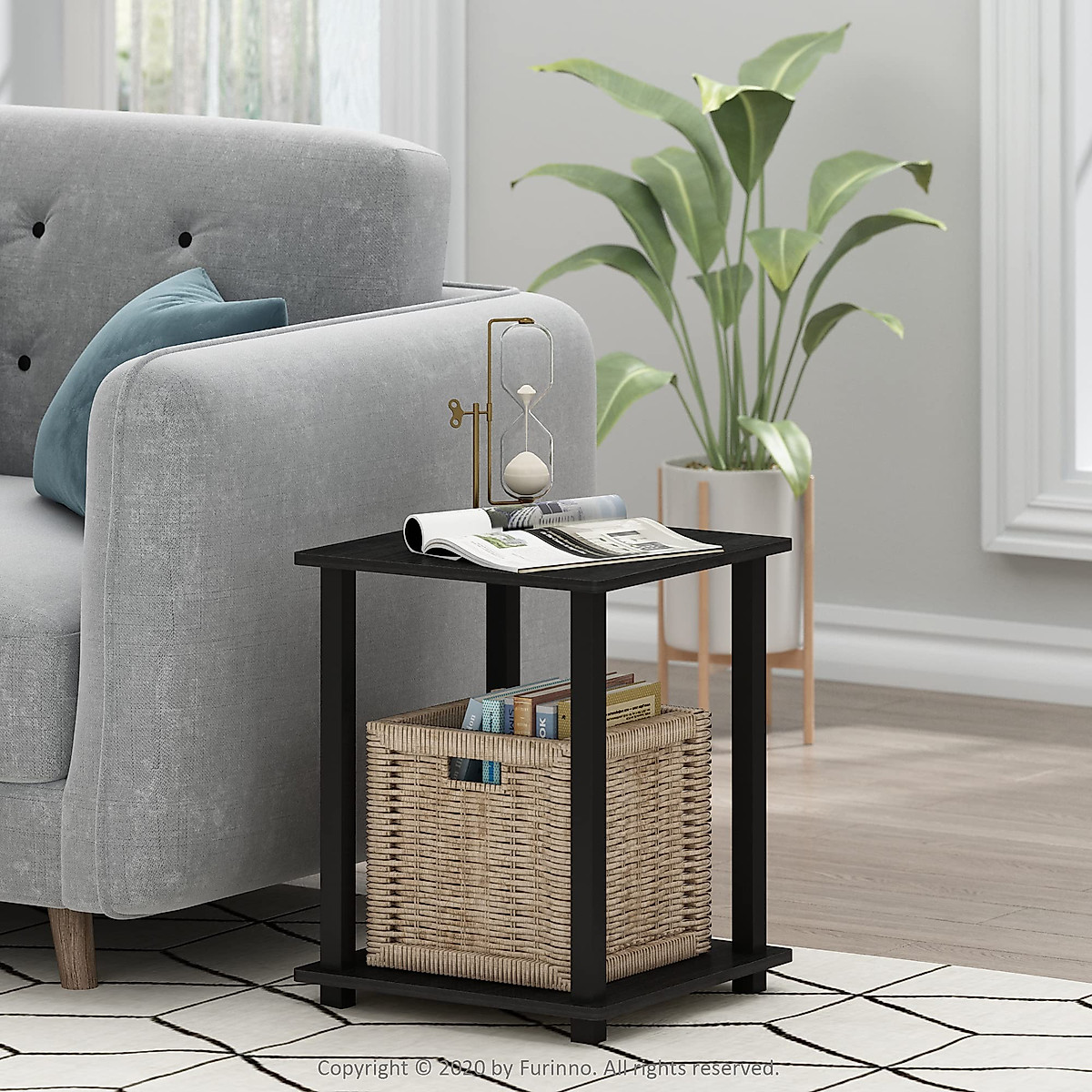 Furinno Simplistic End Table Set with 3-Tier TV Entertainment Stand