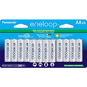 Eneloop Panasonic BK-3MCCA16FA AA 2100 Cycle Ni-MH Pre-Charged Rechargeable Batteries & BQ-CC55SBA Advanced Individual Battery 3 Hour Quick Charger with 4 LED Charge Indicator Lights, White
