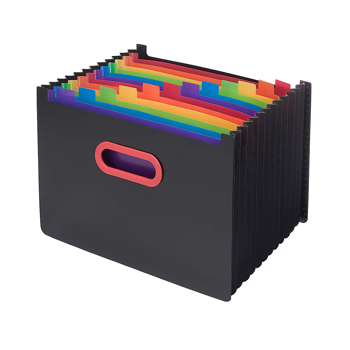 Snopake A4 Rainbow and Black Desk Expander/Organiser 13-Part [Pack of 1] Ref: 15851