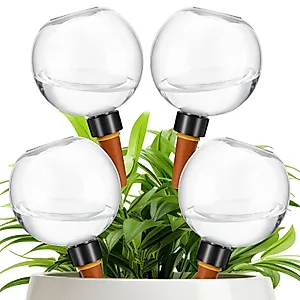 Domensi 4 Pcs Watering Globes Automatic Plastic Self Watering Planter Insert Waterer Watering Bulbs 17 oz for Indoor Plants Drip Irrigation Plant Watering Devices with Slow Release Control for Garden