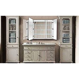 Krugg LED Tri-View Medicine Cabinets with Defogger, Dimmer, 3X Makeup Mirror, Outlet & USB (48 x 36 Left Left Right)