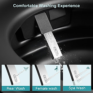 GIVINGTREE Black Smart Toilet with Auto Open Lid and Auto Flush, Modern Smart Tankless Instant Heating Toilet with Bidet Built in, Wireless RemoteControl and Smart Knob.