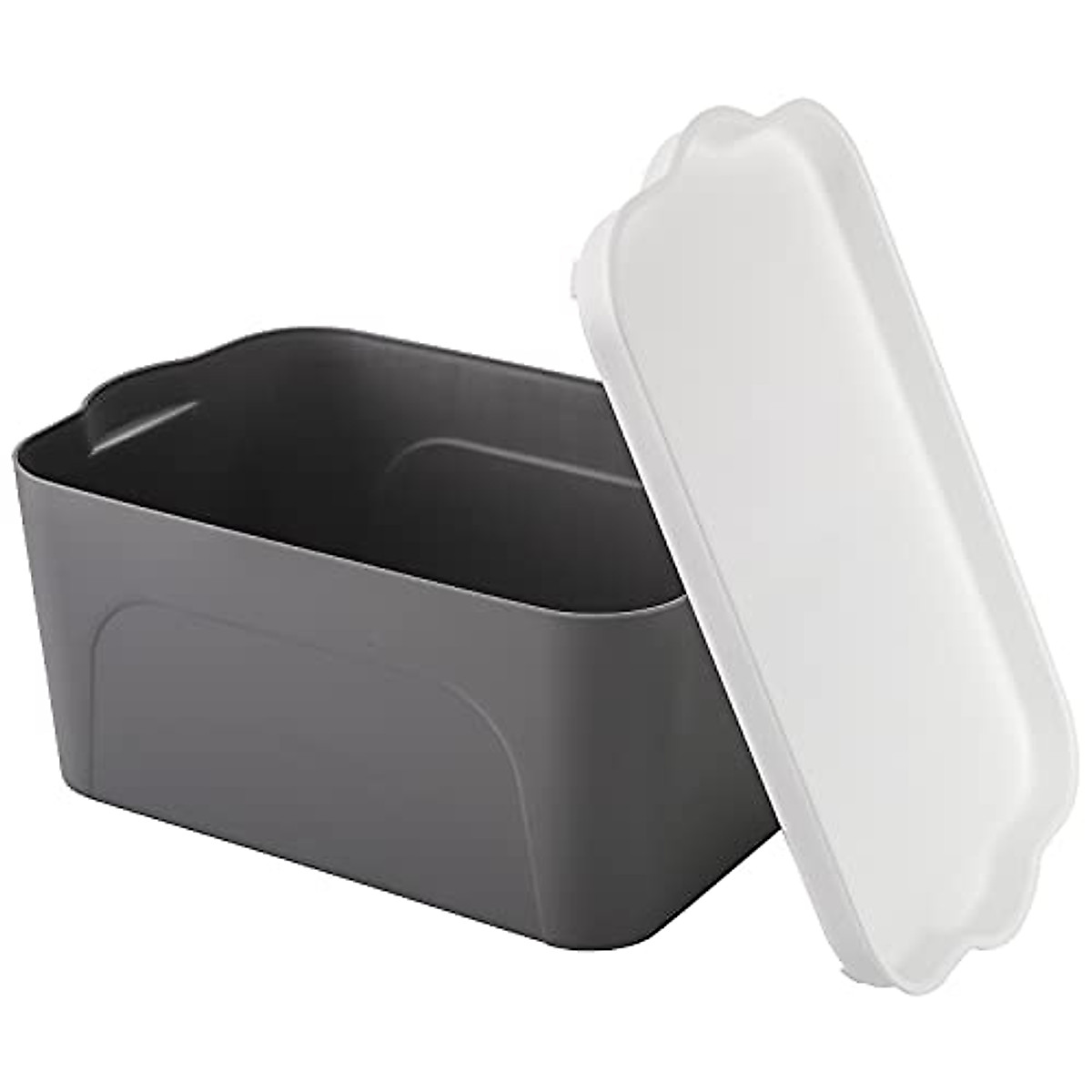 Peohud Set of 3 Lidded Storage Bins, Stackable Storage Containers for Organizing, Plastic Organizer Box for Home RV Classroom Office