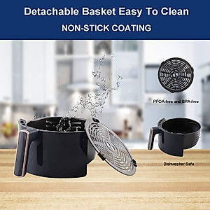 JKM Air Fryer 4.7 Quart, mechanical Air Fryer Oven, Adjustable Timer & Temp, No Oily Smoke Frying Cooking, Auto Shut Off, 1500W, Navy Blue