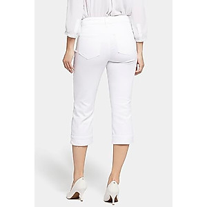 NYDJ Women's Marilyn Straight Cuff Cropped Slimming Jeans, Optic White, 10