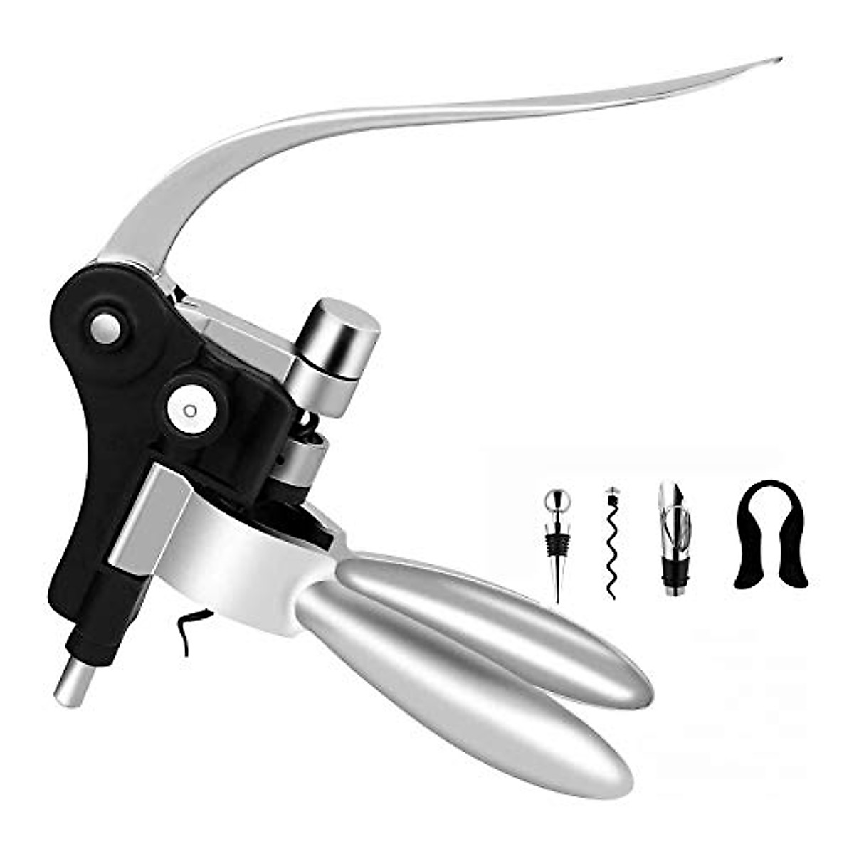 Wine Bottle Opener Corkscrew Set-[2020 Upgraded] Holleringlan Wine Opener Kit With Foil Cutter,Wine Stopper And Extra Spiral