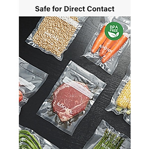 Kootek Vacuum Sealer Bags, 150 Gallon 11" x 16", Quart 8" x 12" and Pint 6" x 10" Vacuum Seal Bags for Food, Commercial Heavy Duty, BPA Free, Precut Food Vac Bag for Storage, Meal Prep or Sous Vide