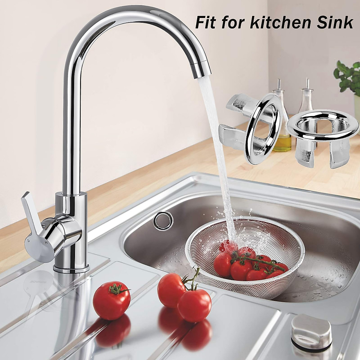 Alovexiong 6 Pack Bathroom Basin Sink Round Hole Trim Chrome Overflow Cover Rings Hole Insert in Cap Hollow Ring Triangle for Hole Diameter Replacement Ceramic Pots for Home,Sink,Bathroom,Kitchen