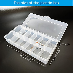 YUGOOD Large Clear Organizer Box,12 Grids Tackle Box Organizer with Removable Dividers for Bead Organizer Box Small Parts,Crafts(Size10.23 x 5.31 x 1.7in)