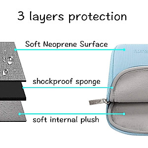 MOSISO Laptop Case 13.3 inch, 13-13.3 inch Laptop Sleeve Bag Compatible with MacBook Air/Pro 13 / Pro 14, HP Dell ASUS Lenovo Notebook, Neoprene Computer Sleeve Bag with Small Case, Airy Blue