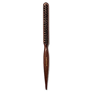 GranNaturals Boar & Nylon Bristle Teasing Brush -Teasing Comb with Rat Tail Pick for Hair Sectioning for Edge Control, Backcombing, Smoothing, and Styling Thin & Fine Hair to Create Volume