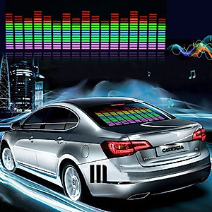 DIYAH Auto Sound Music Beat Activated Car Stickers Equalizer Glow LED Light Audio Voice Rhythm Lamp 90cm X 25cm / 3FT X 5/6FT (Multi Color)