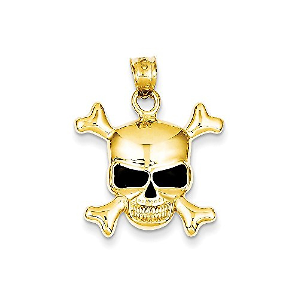IceCarats 14K Yellow Gold Skull Necklace Charm Pendant Only