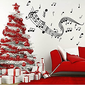 Music Wall Art, Notes Notation Sticker Decals, Home Removable Vinyl Mural Decor Gift for DIY Classroom Living Room Bedroom Kids Music Studio Decoration