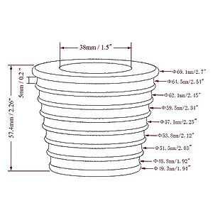 SUQ I OME Outdoor Patio Parasol Umbrella Cone Wedge Fits Umbrella Pole Diameter 1.5 Inch/ 38 mm, for Patio Parasol Table Hole Opening or Parasol Base Stand 1.94 to 2.7 Inch (Black)
